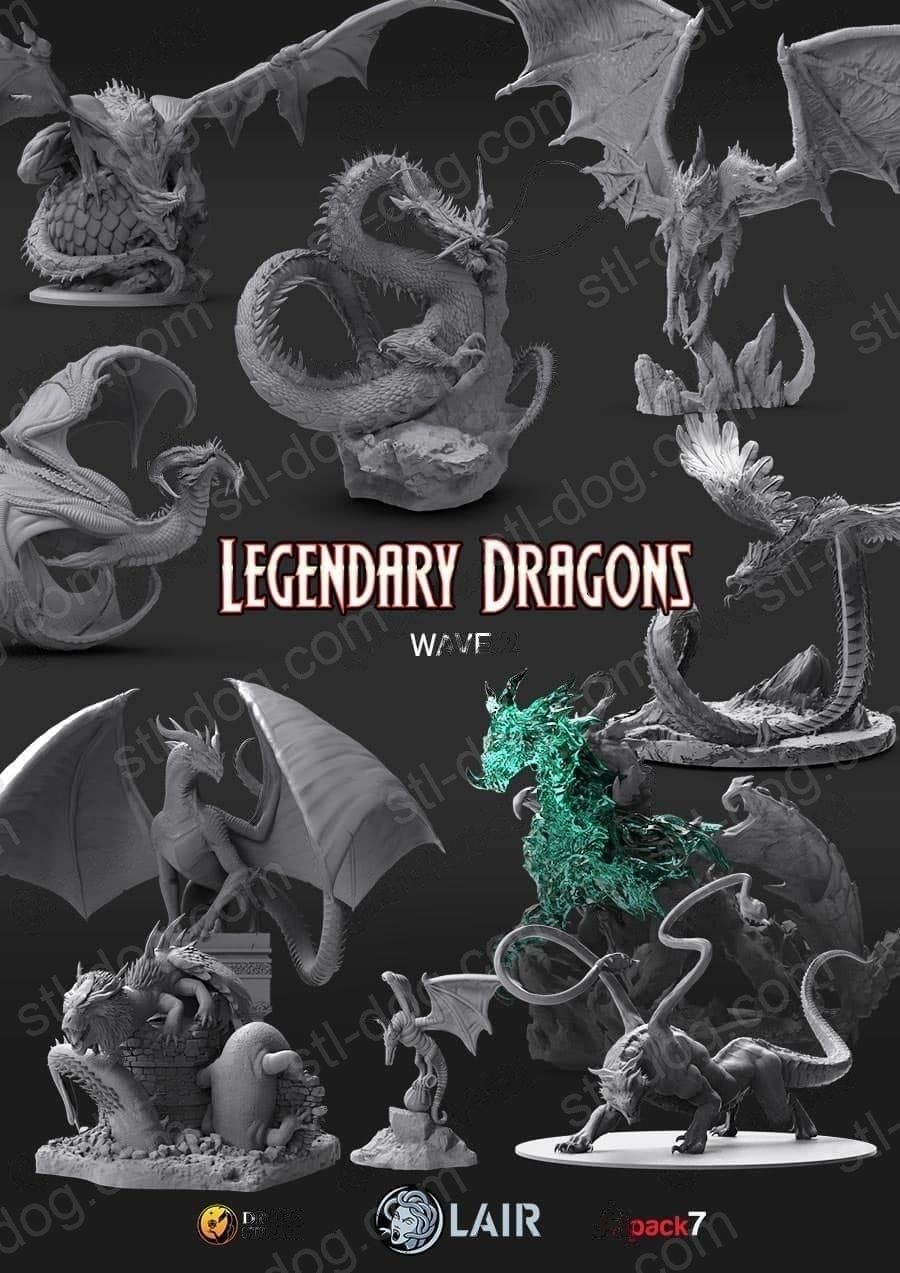 传奇巨龙(Legendary Dragons) 3D打印图纸 - STL模型库