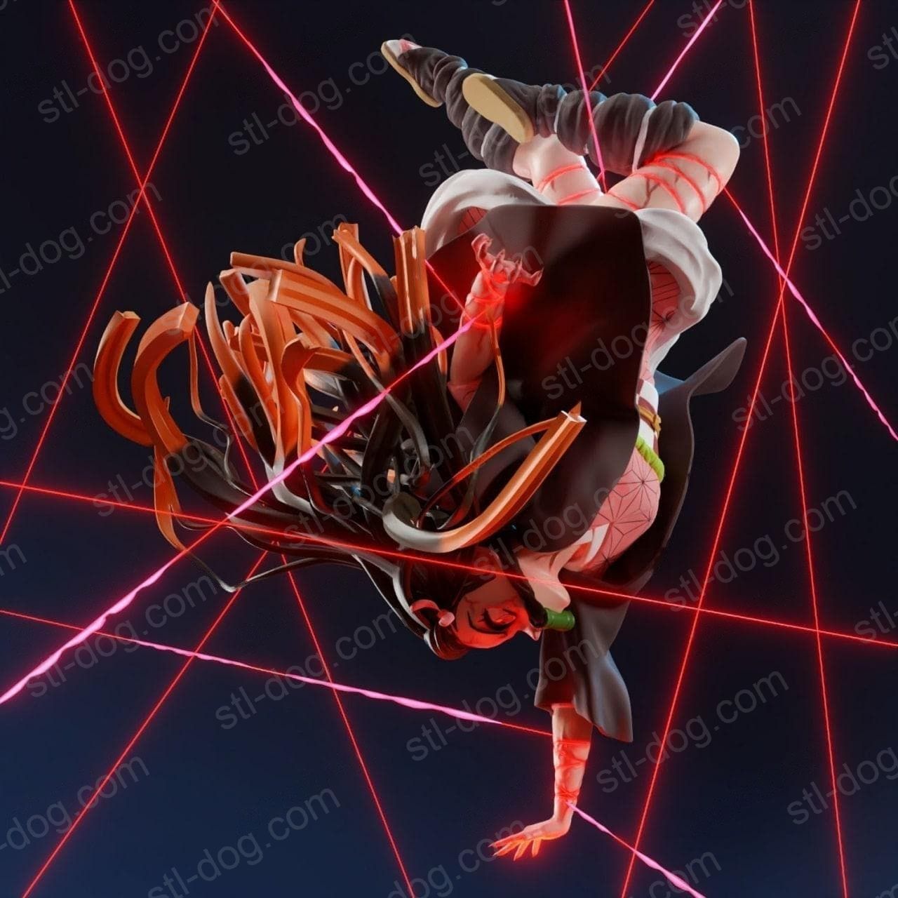 鬼灭之刃 祢豆子 血鬼术:累 (Blood Demon Art) 3D打印图纸 - STL模型库